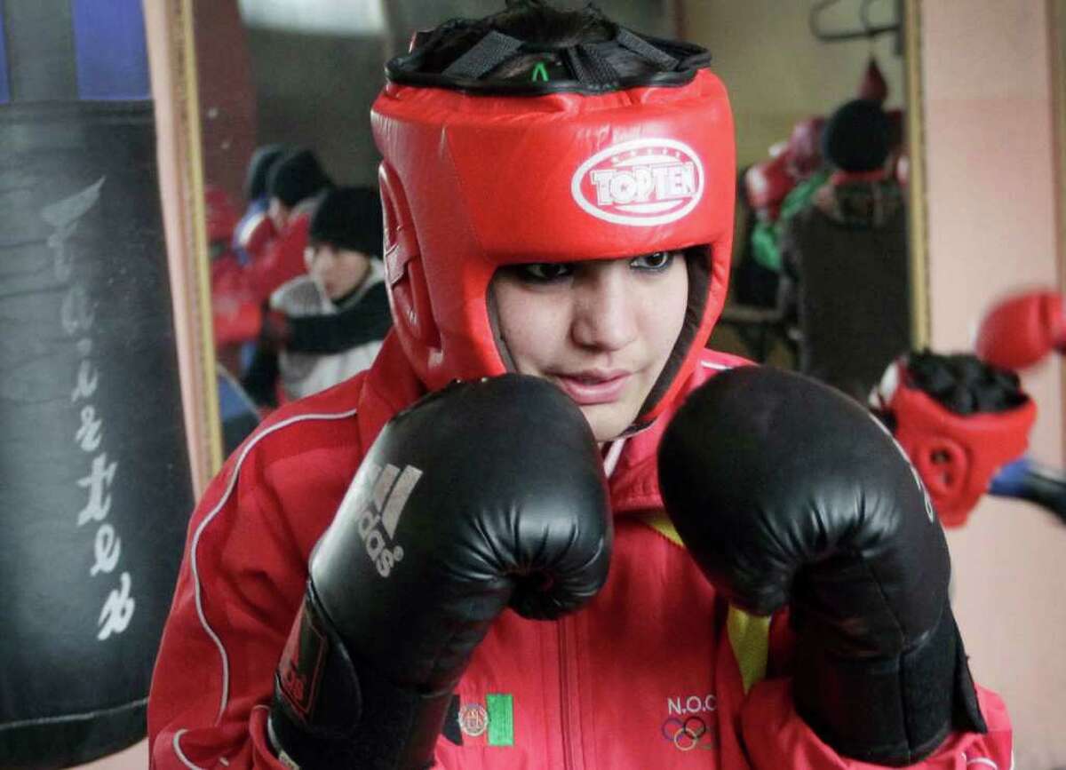 Teenager boxing in Olympics for Afghan women