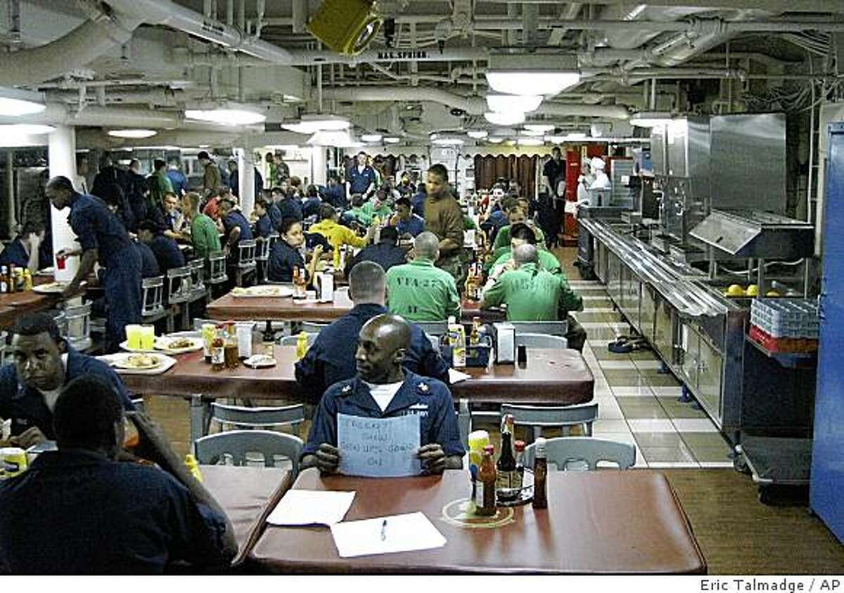 U.S. aircraft carrier an imposing presence