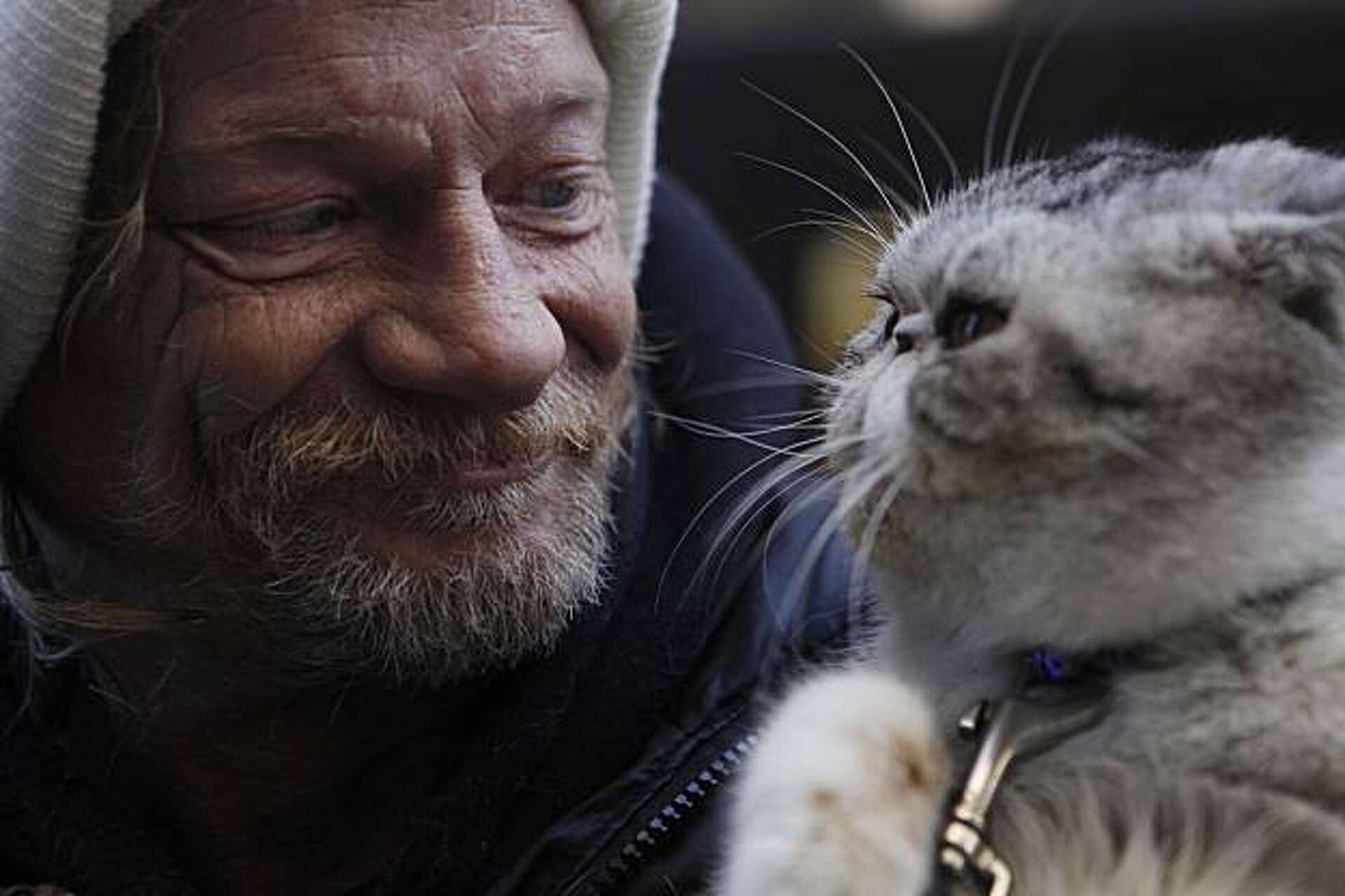 Homeless man offers reward for missing cat
