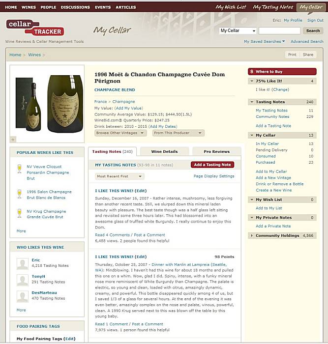 CellarTracker: a new model for wine reviews?