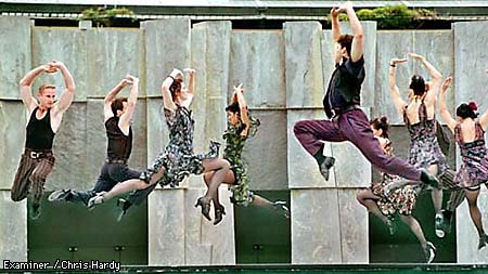 Dancers brave the drizzle