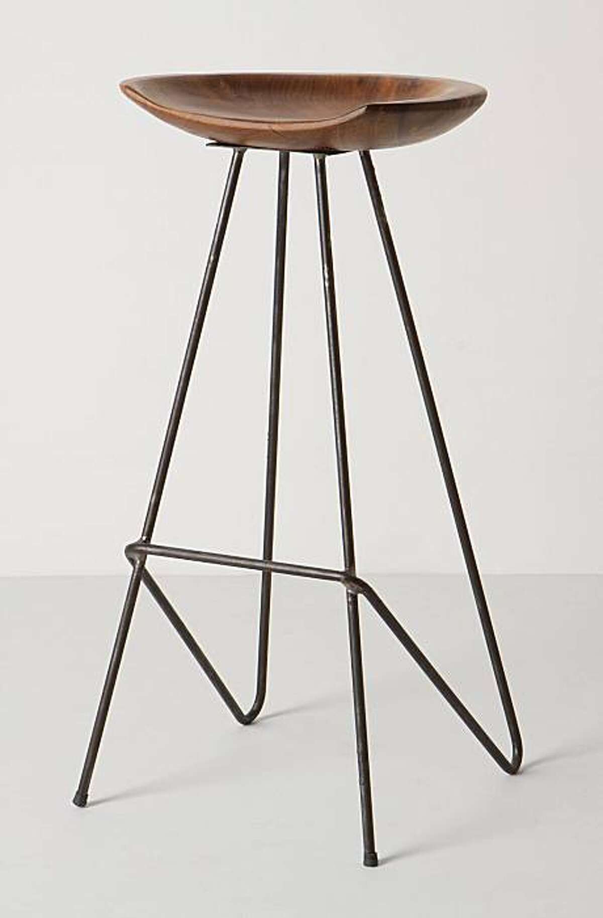 Steel, wood stools for extra kitchen seating