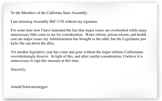 Did Schwarzenegger drop 4-letter bomb in veto?