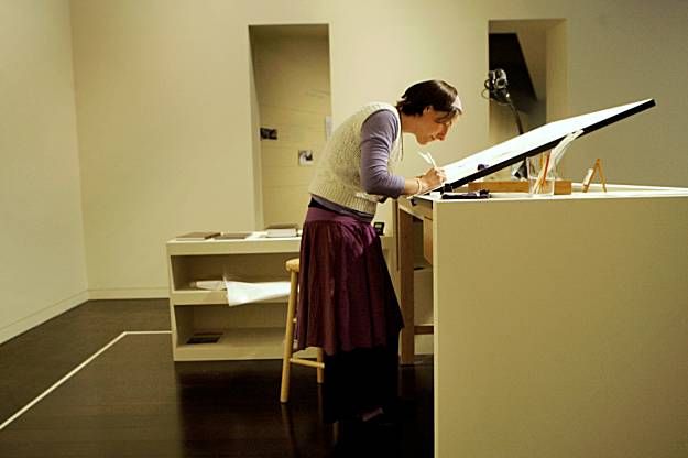 Female scribe at Contemporary Jewish Museum