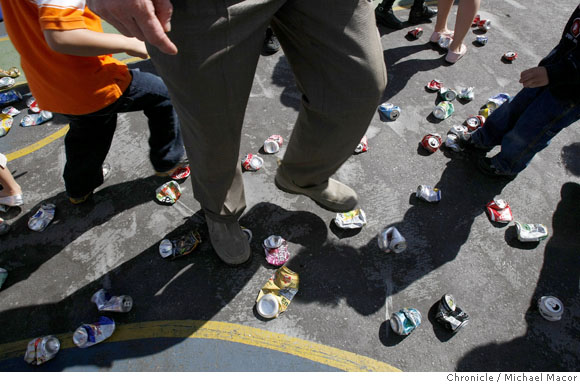 Satisfying can-stomping to inspire recycling
