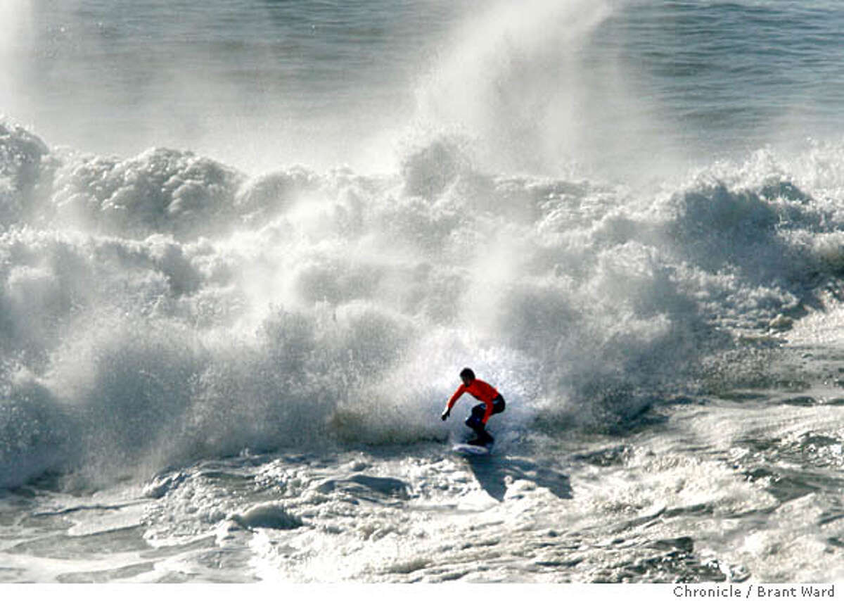 Surfers soar at Maverick's - fans cheer them on at beach, ballpark