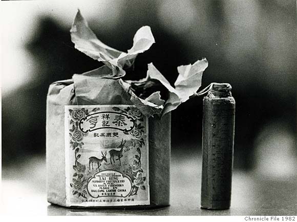 Very old illegal fireworks were discovered in North Beach in 1982