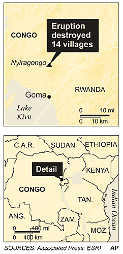 Volcano erupts in Congo, forces 500,000 to flee / Scores feared dead in ...