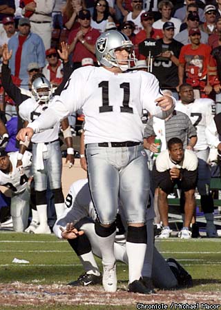Raiders Remain High On Janikowski's Skill / Well-paid kicker told to ...