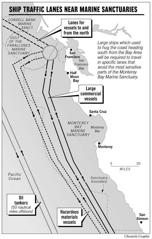 Shipping Lanes Moved Farther Out / New routes should keep oil spills ...