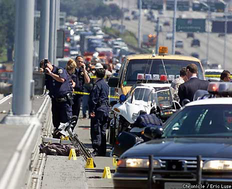 Bicyclist Slain In Bay Bridge Shootout / 2 officers returned fire ...