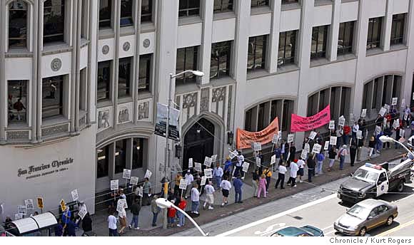 Chronicle pressmen protest contract offer