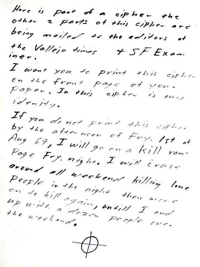 Zodiac Killer: The Letters