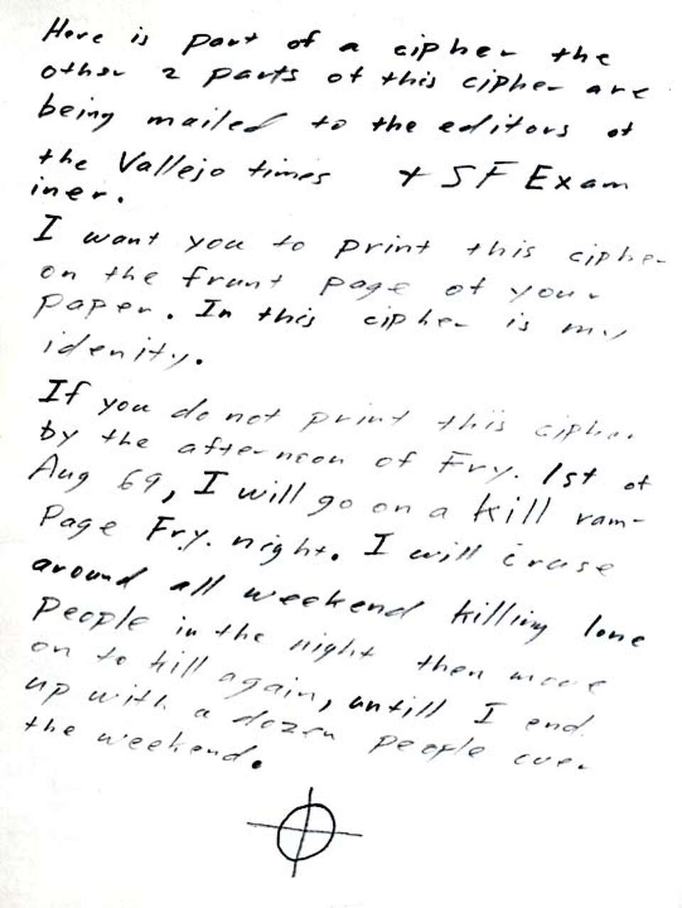 Zodiac Killer: The Letters