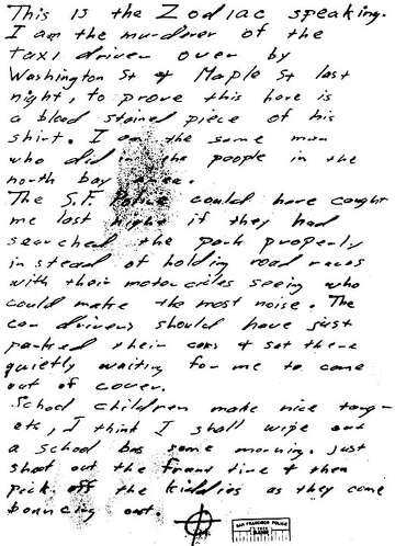 Zodiac Killer: The Letters