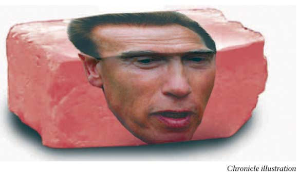 S.F. gay pride group hurls a 'Pink Brick' at Gov. Schwarzenegger