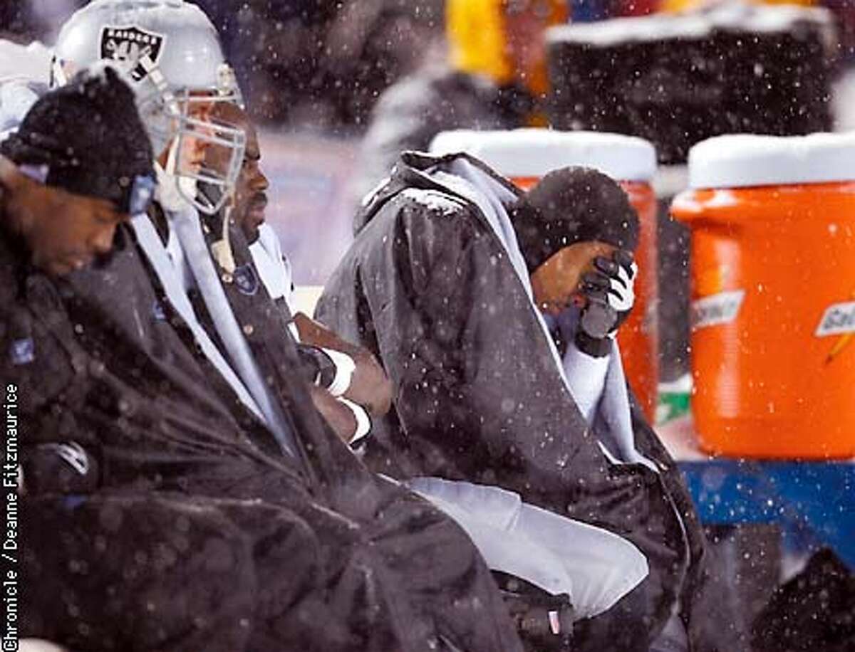 AFC PLAYOFFS Patriots 16, Raiders 13 / Out in the cold / A stormy end ...