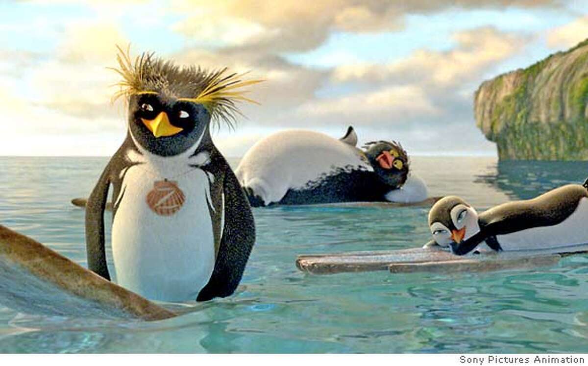 Any penguin can march, but these dudes surf