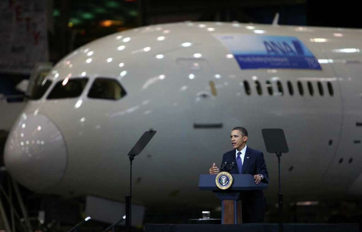 President Obama hails exports at Boeing