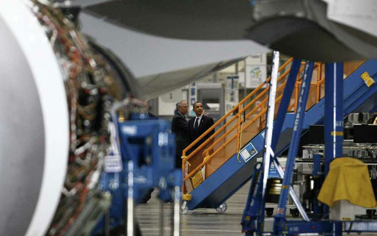 President Obama hails exports at Boeing