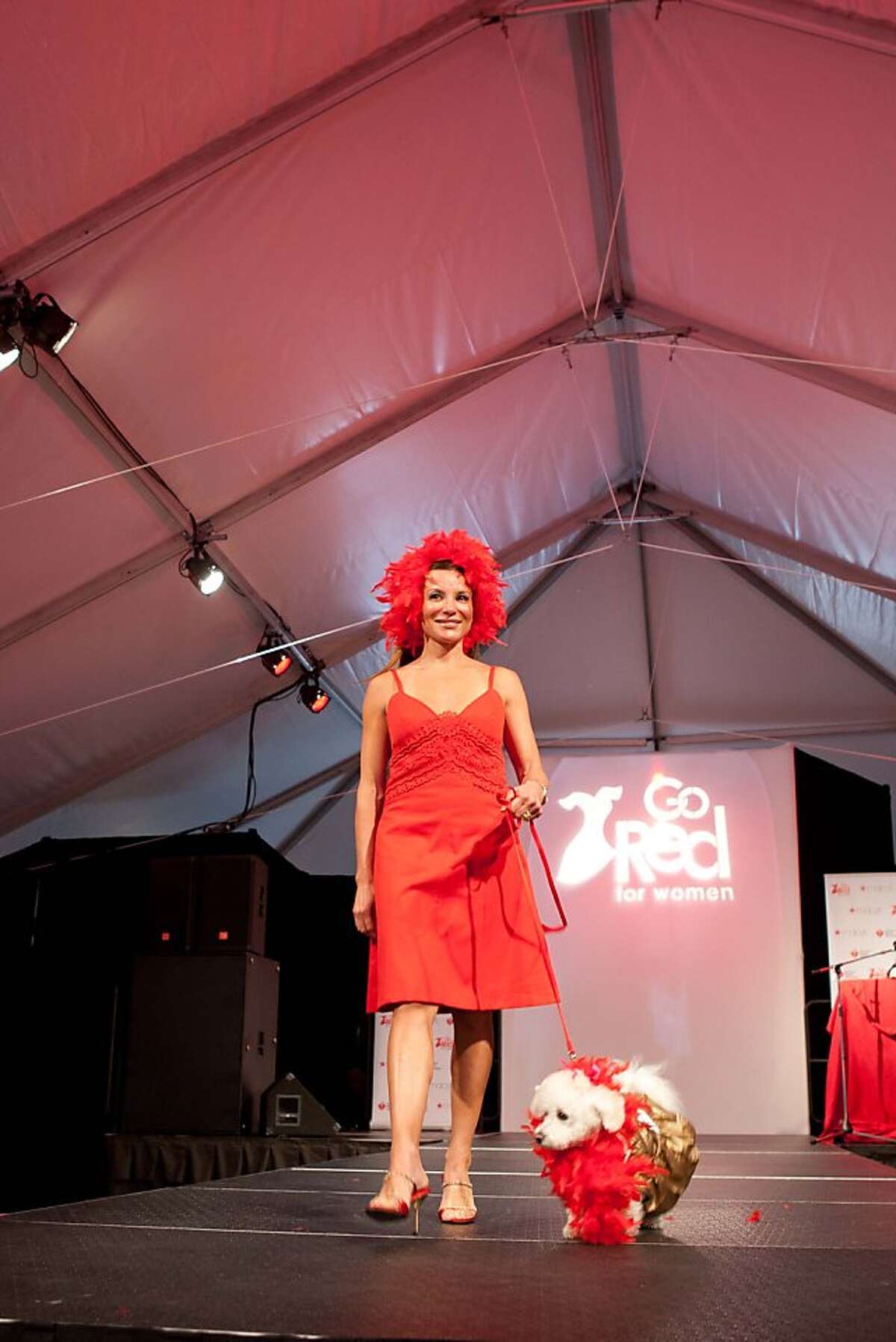 'Red Strut' fashion show at Union Square