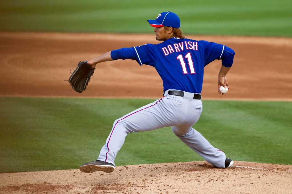 Rangers' Darvish shows off in debut