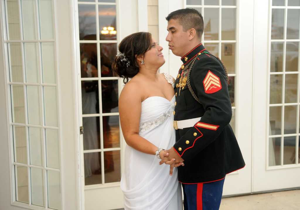 Soldier, caregiver married in storybook wedding