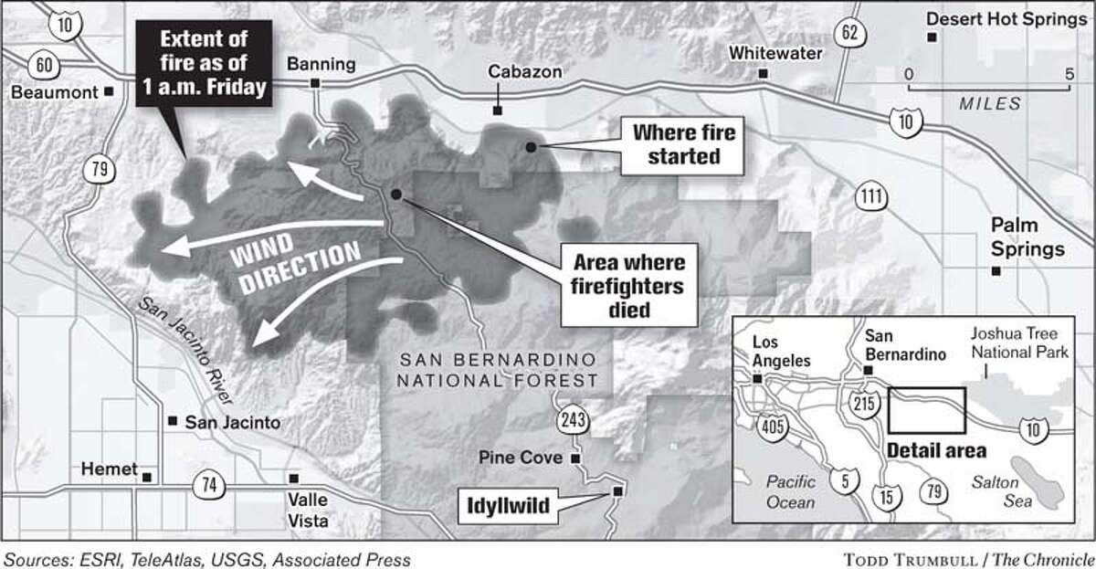 THE ESPERANZA FIRE / Firefighters battle to stop blaze's spread ...