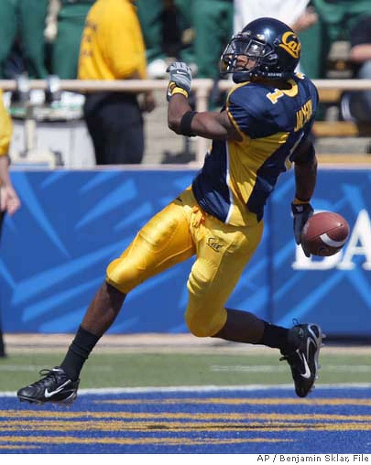 SCORING WITH STYLE / Cal's Jackson filling end zones, highlight shows