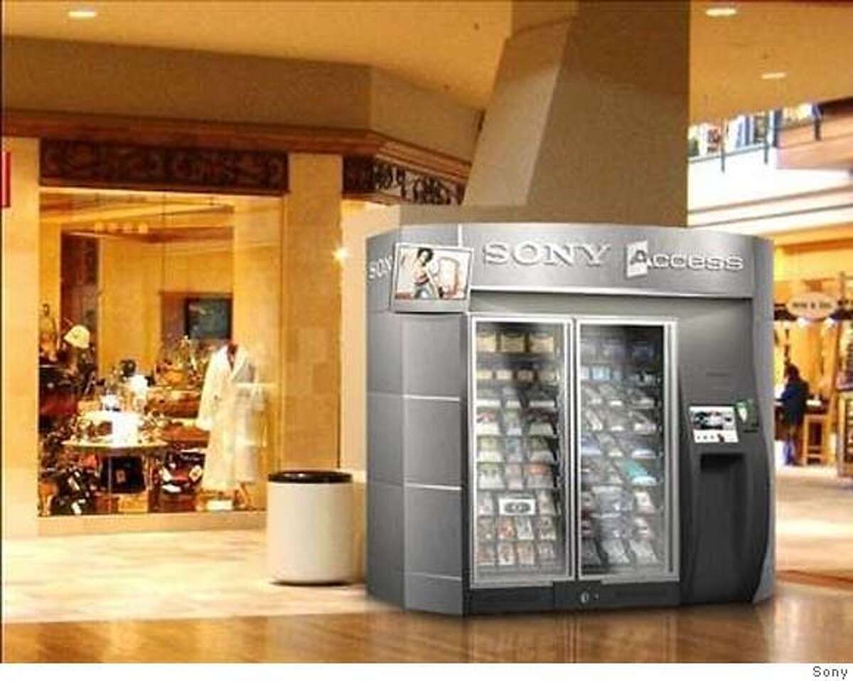 Sony kiosk dispenses electronics / Items range from $5 batteries to $249 PlayStation Portables