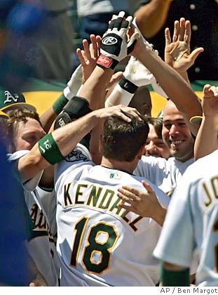 End of a long dry spell / After 961 at bats without going deep, Kendall ...