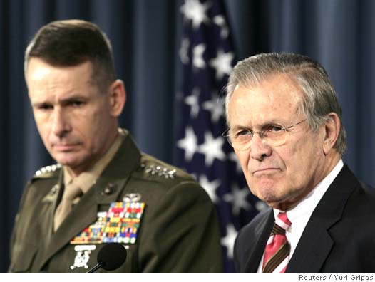 2 more ex-generals join call for Rumsfeld to quit / Defense chief ...
