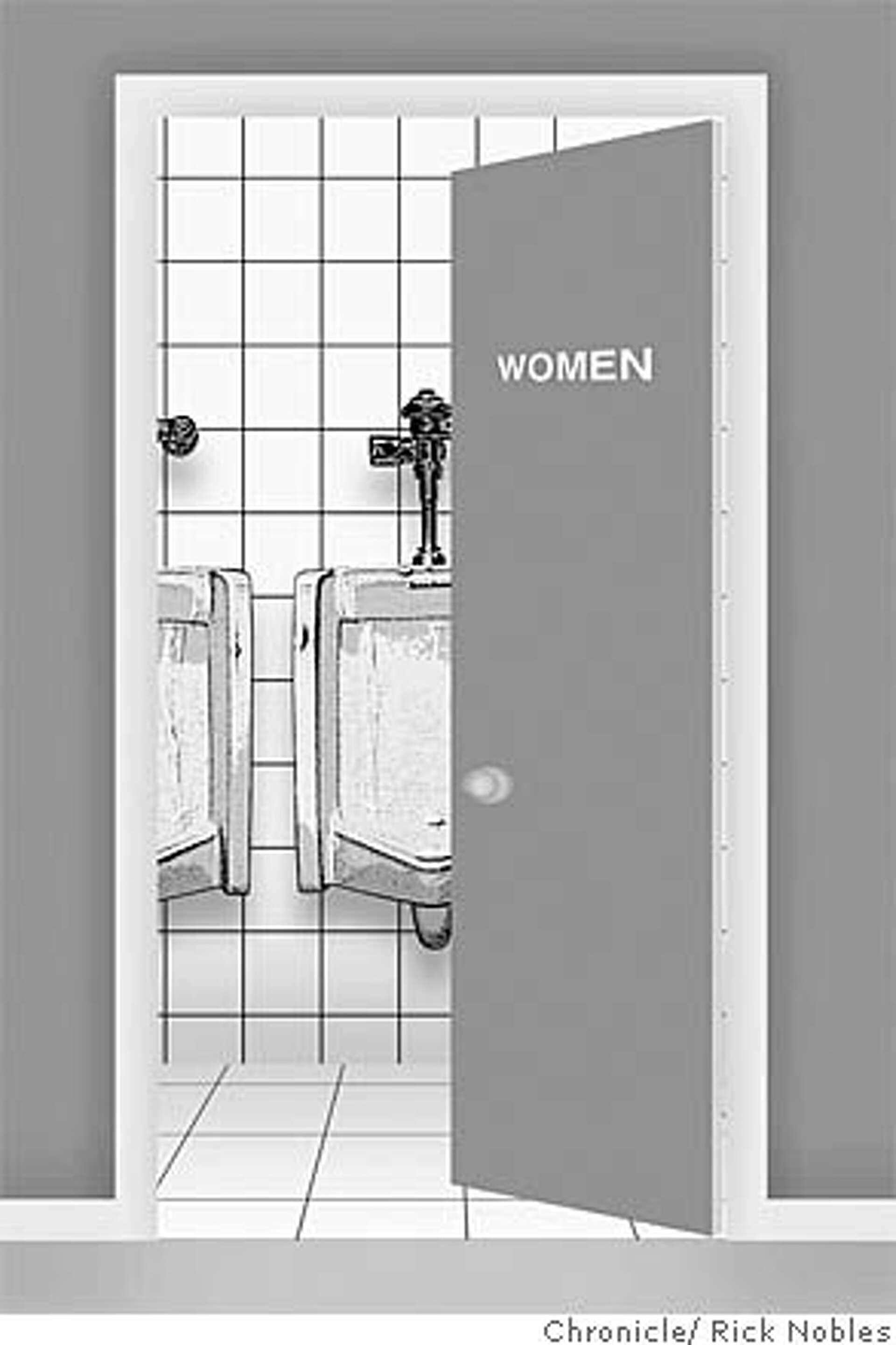 Not full-flush success, but urinals in women's rooms show progress