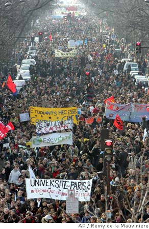 French protests grow over youth labor law