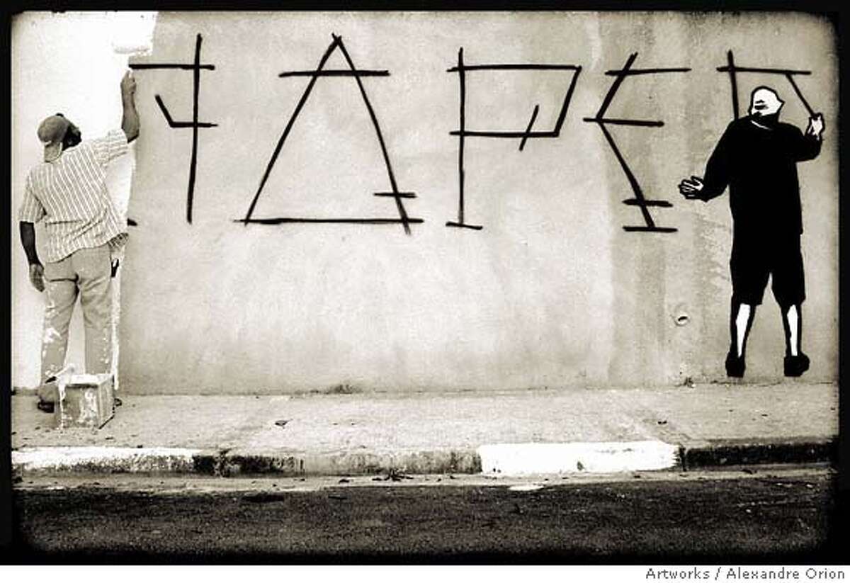 First he paints on walls. Then Alexandre Orion uses a camera to bring ...