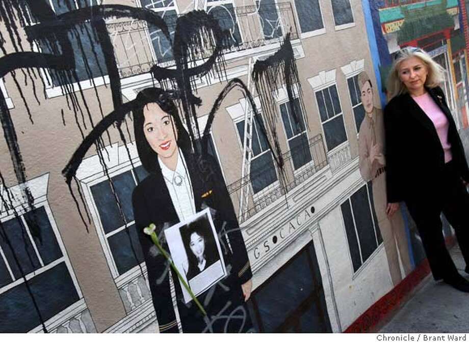 S.F. mural depicting 9/11 flight attendant scarred by taggers - SFGate S.F. mural depicting 9/11 flight attendant scarred by taggers - SFGate