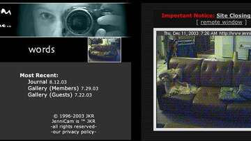 Curtains in the bedroom -- JenniCam switches off