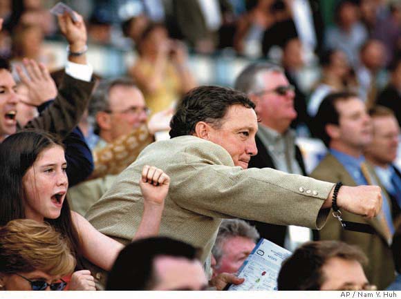A Dead Heat / Peering over the hot, howling mob at Santa Anita