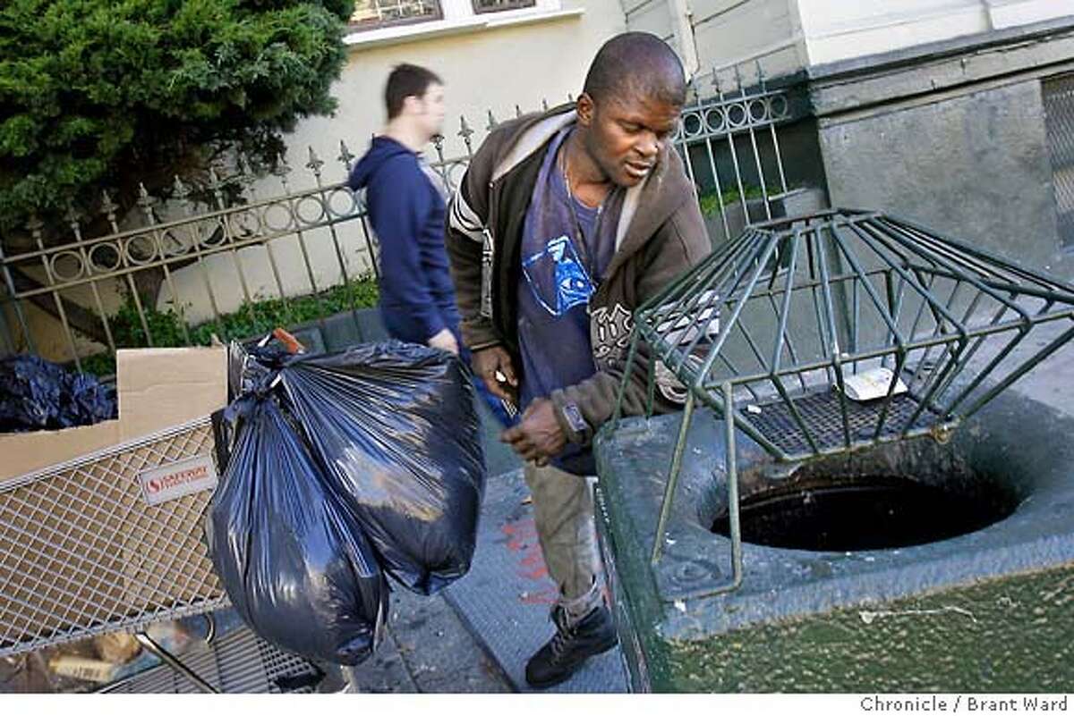 Duboce 'Bottle Snatcher' counts cans as a lucky find