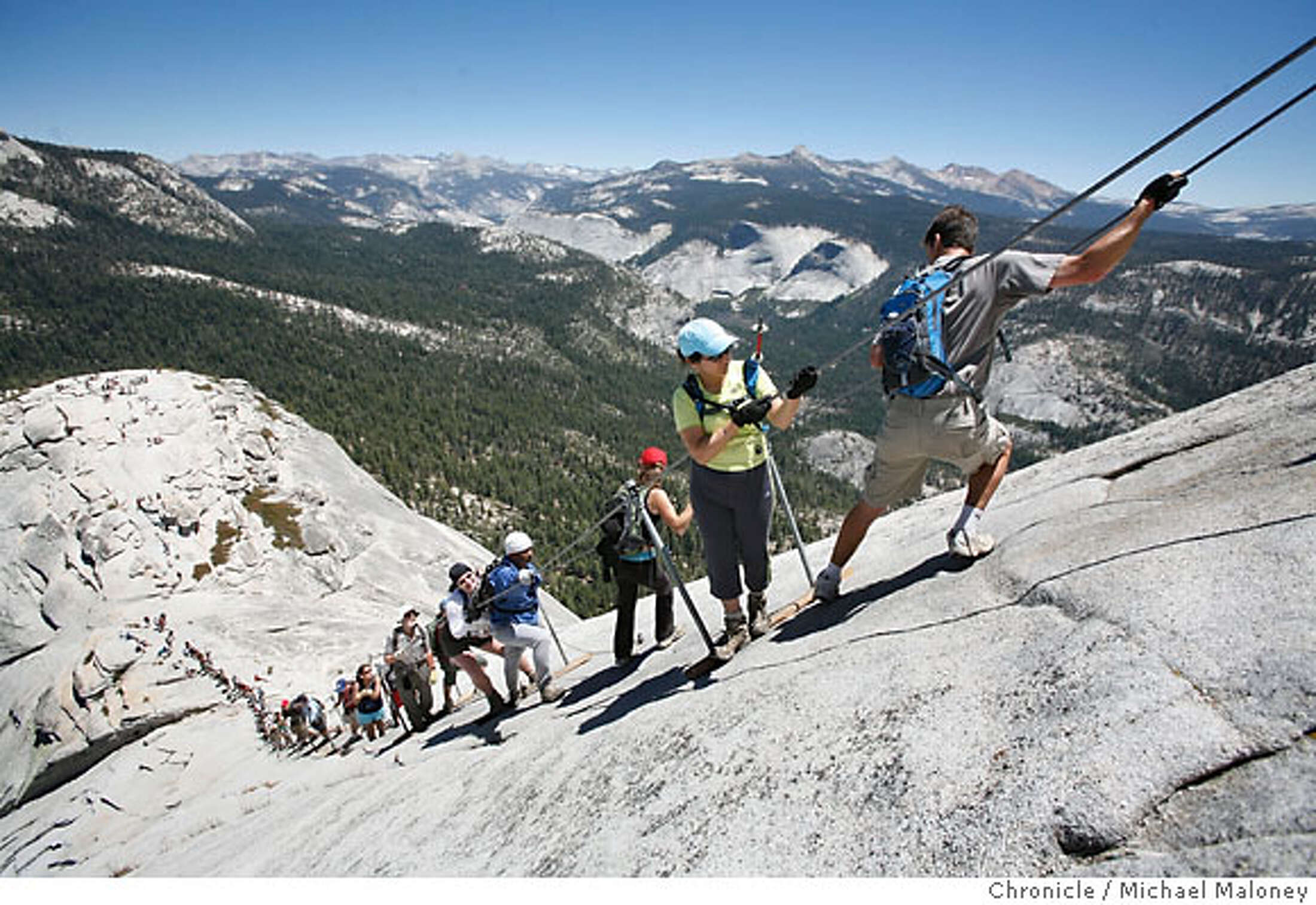 DANGER ON THE DOME / Overcrowding: Hikers swarming Yosemite's Half Dome ...