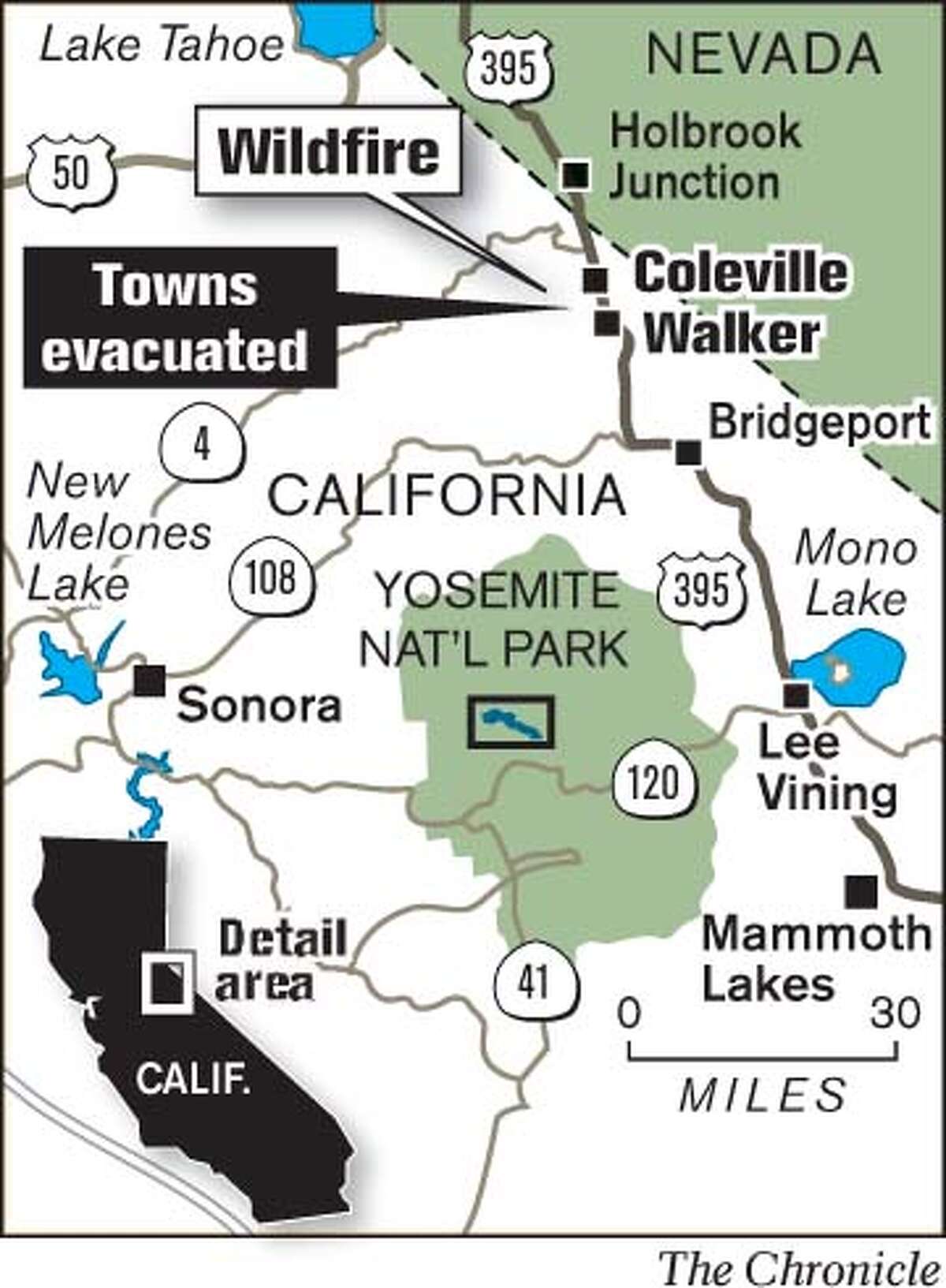 MONO COUNTY / Wildfire forces hundreds to flee mountain homes / Wind ...
