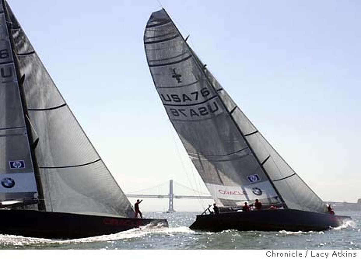Ahoy there, Oracle / First-person view from deck of Ellison's yacht