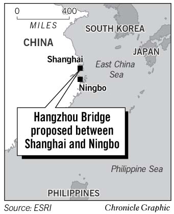 China begins work on huge bridge / Trans-bay project linking wealthy ...