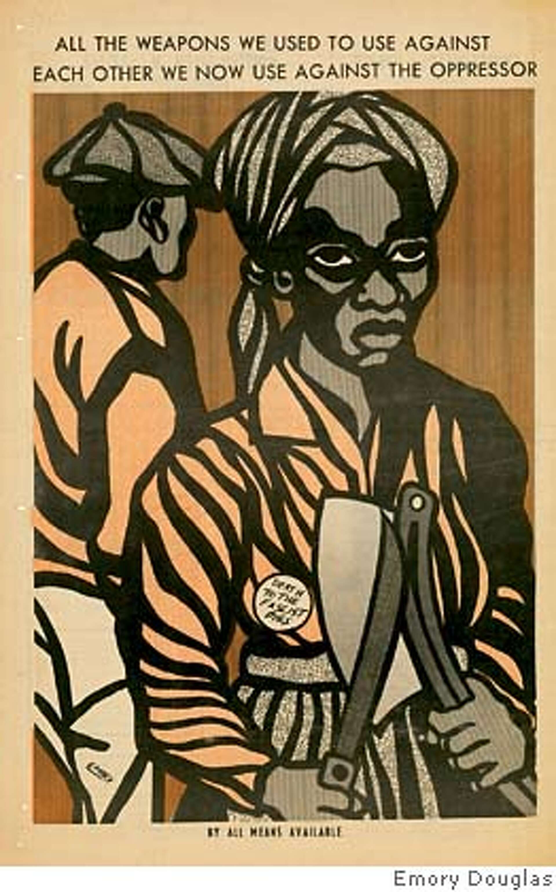 The Black Panthers advocated armed struggle. Emory Douglas' weapon of ...