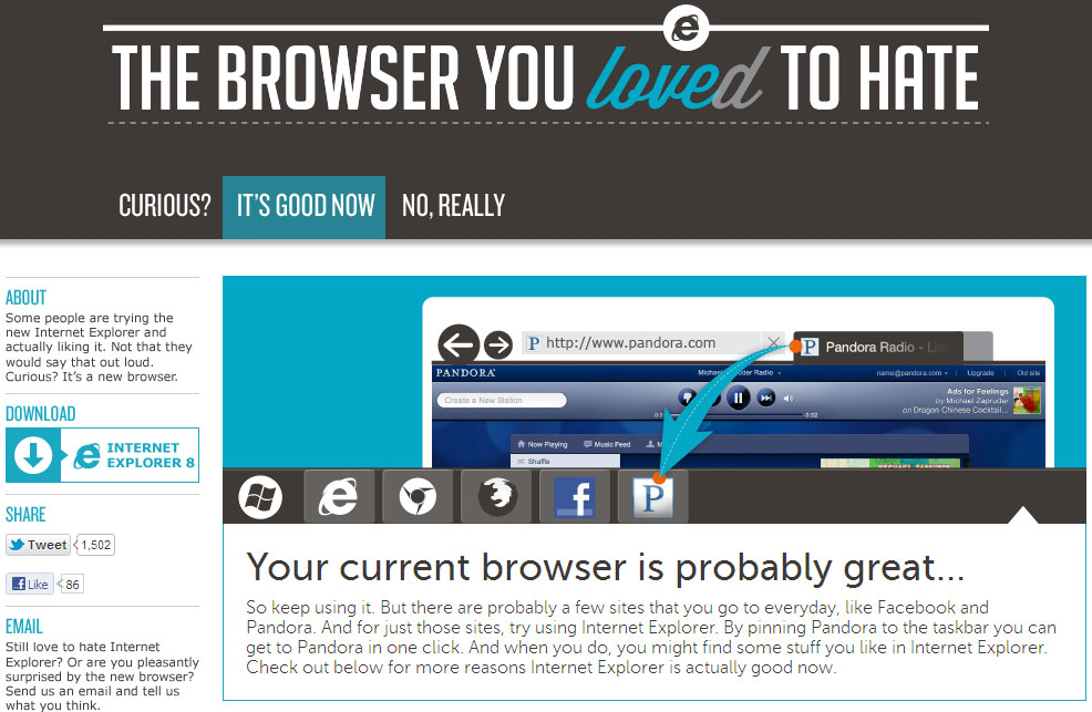 Microsoft says Internet Explorer is 'good now'