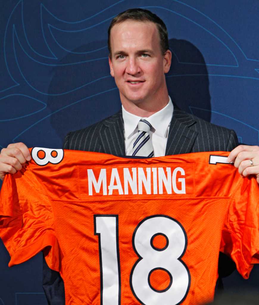 Now a Bronco, Manning says hello to his new team