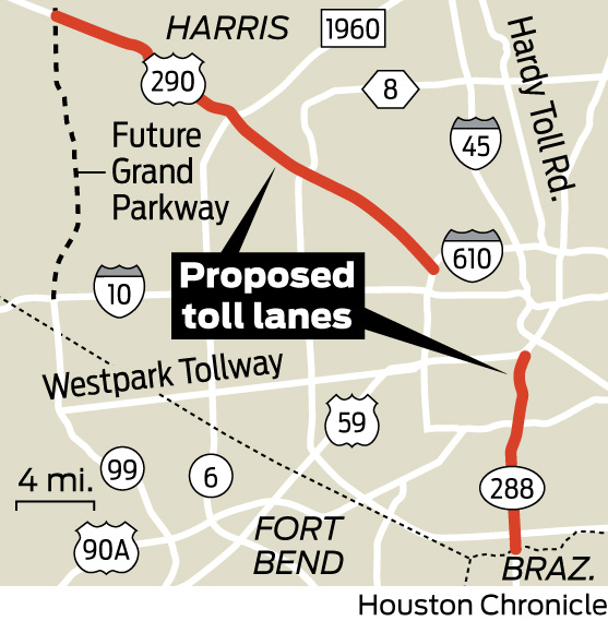 Proposal would add toll lanes to U.S. 290 and Texas 288