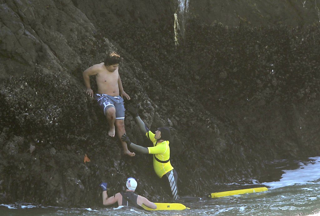 Man swept out to sea rescued