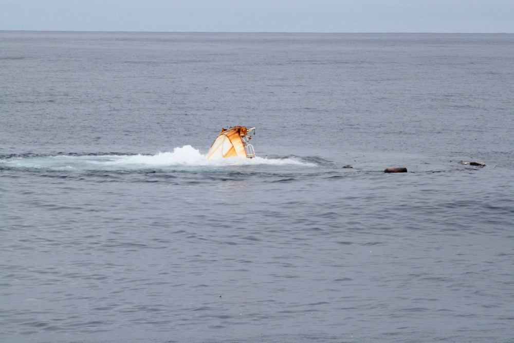 Photos show Japanese 'ghost ship' sinking in Gulf of Alaska