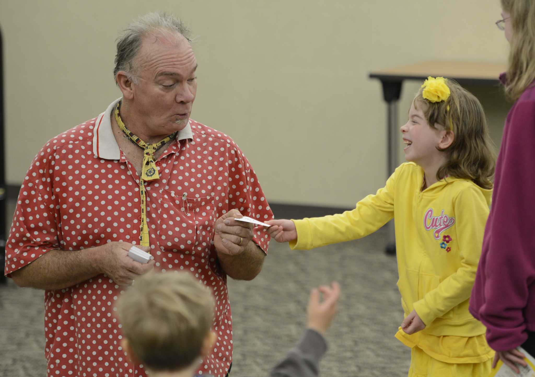 Jester brings fun to library